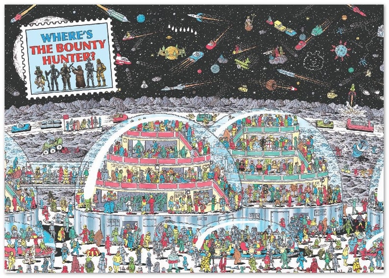 Where's the Bounty Hunter Where's Waldo/wally Parody Pop Culture Poster ...