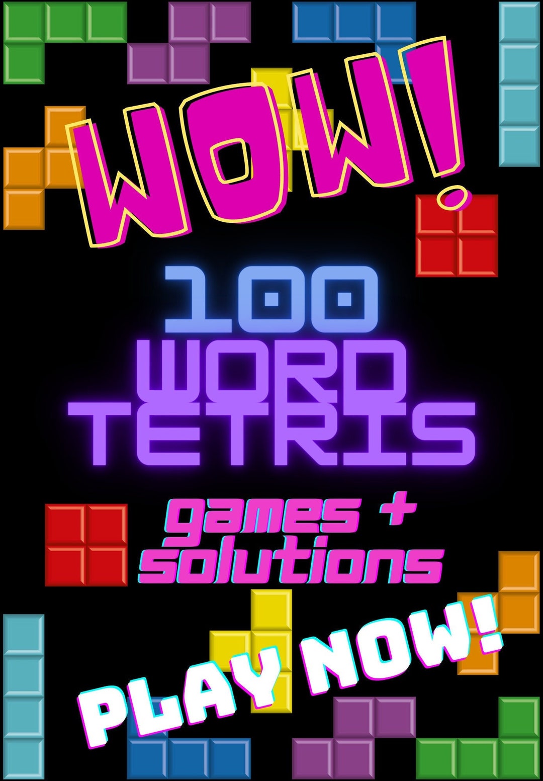 Wow! 100 Word Tetris Games + Solutions You Can Play Now! - Etsy