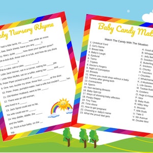 Rainbow Baby Shower Games, Printable, PDF, Download, Instant, Bundle ...