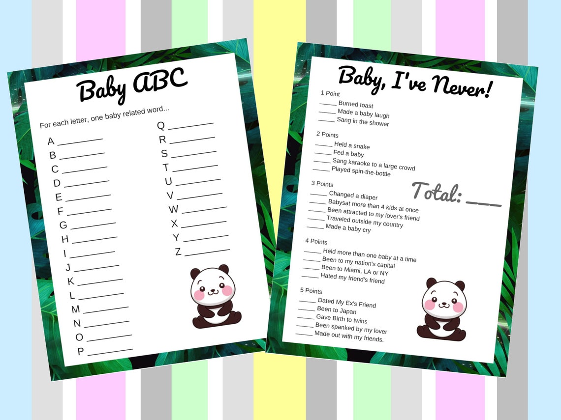 14 Printable Panda Baby Shower Games Bundle With Answer Key - Etsy