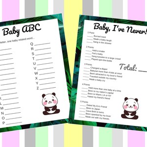 14 Printable Panda Baby Shower Games Bundle With Answer Key, Baby ...