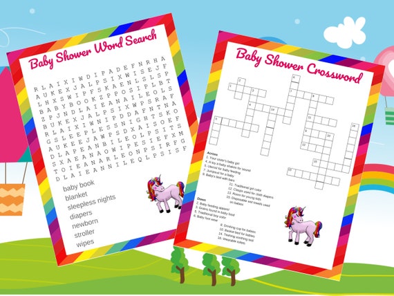 Unicorn Baby Shower Games Printable Darcy Floral Pink | Printable Baby