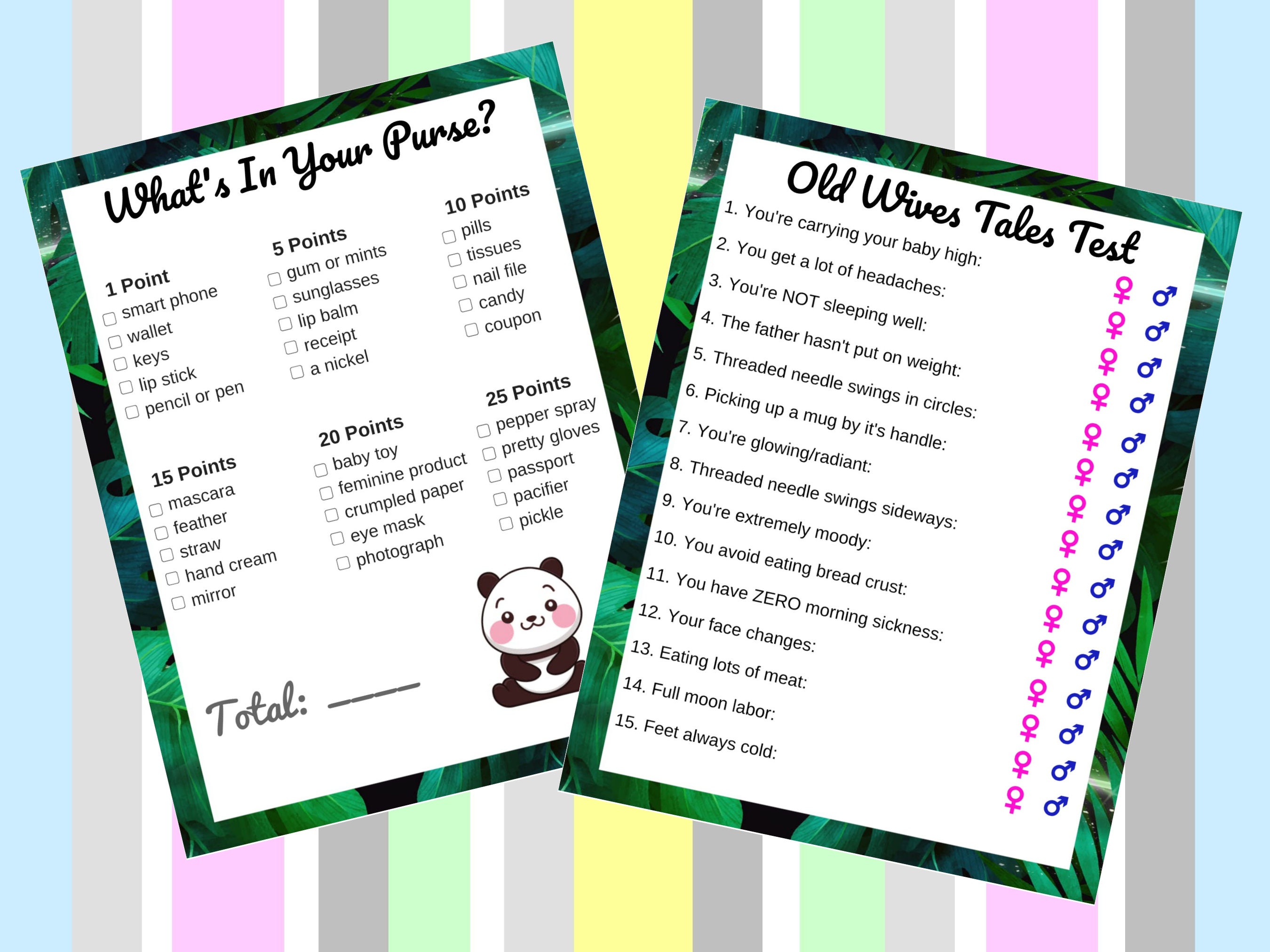 14 Printable Panda Baby Shower Games Bundle With Answer Key, Baby ...
