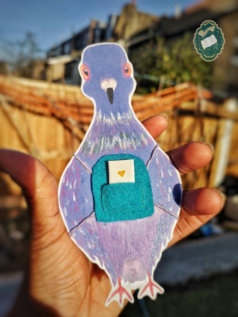 Handmade Note Carrying Pigeon Blank Watercolour Art Card "sir Ernest ...