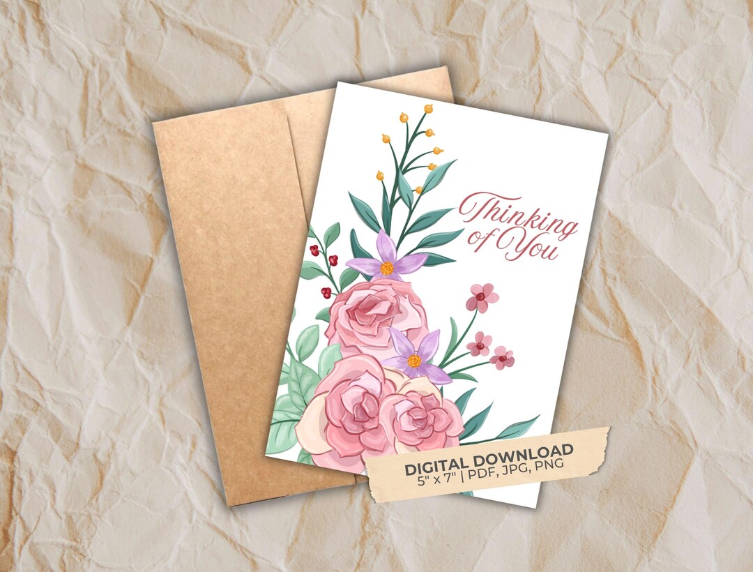 Printable Card | Thinking of You | Card for Any Occasion | Digital ...