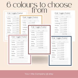 Printable Fruit and Vegetable Food Intake Tracker, Healthy Eating ...