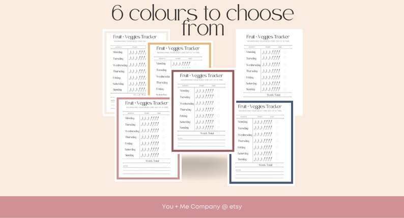 Printable Fruit and Vegetable Food Intake Tracker, Healthy Eating ...