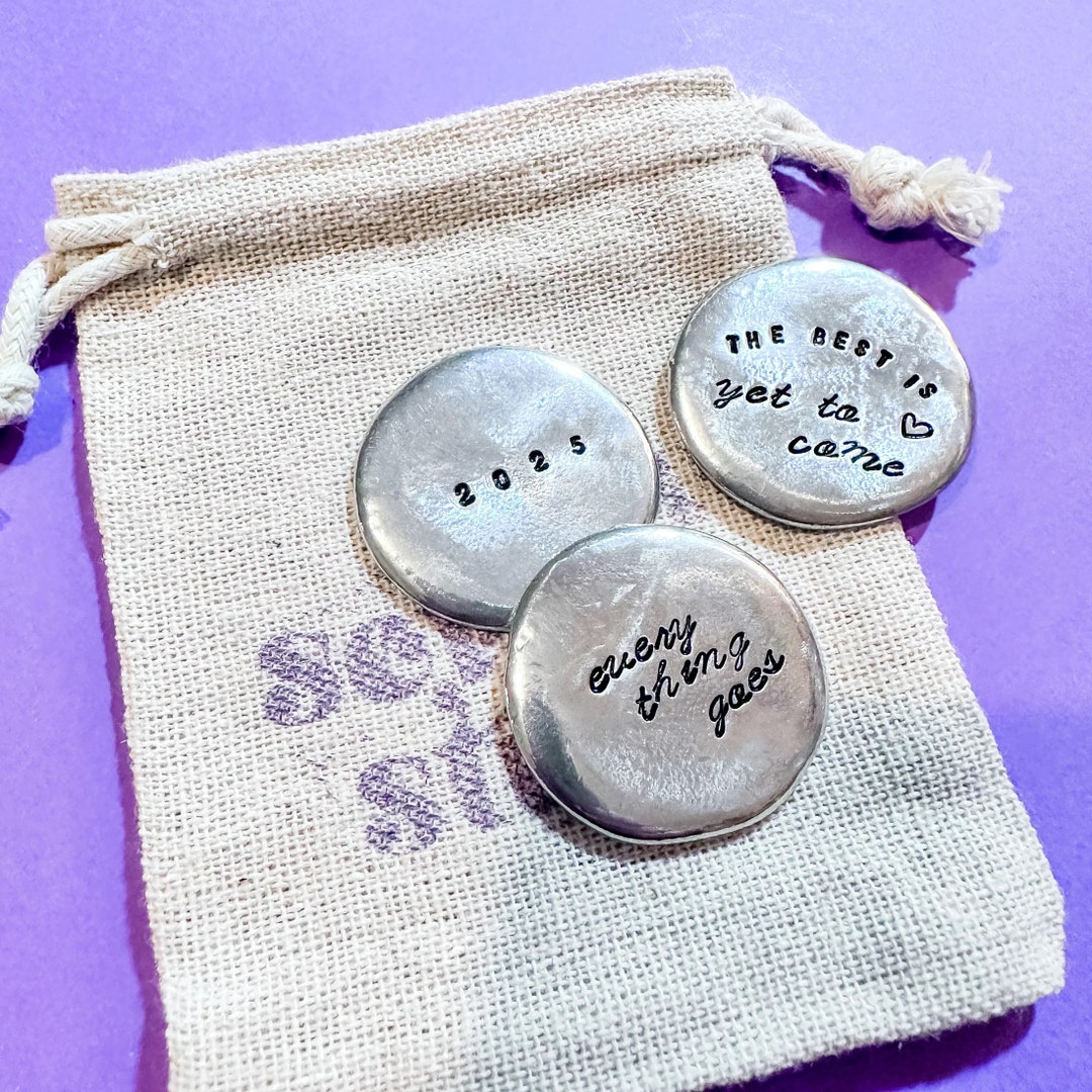 Custom Pewter Pocket Pebbles, Worry Stone, Love Token - Etsy