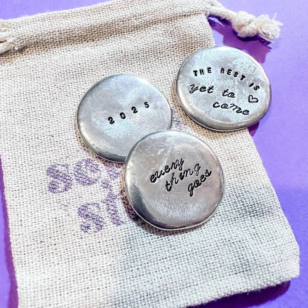 Custom Pewter Pocket Pebbles, Worry Stone, Love Token - Etsy