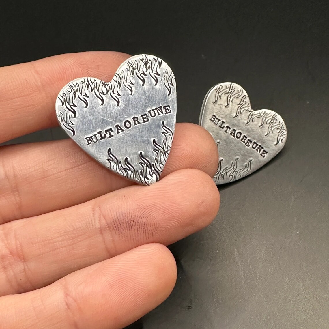 Agust D Fire Flame BULTAOREUNE Hand Stamped Pin Yoongi Suga - Etsy