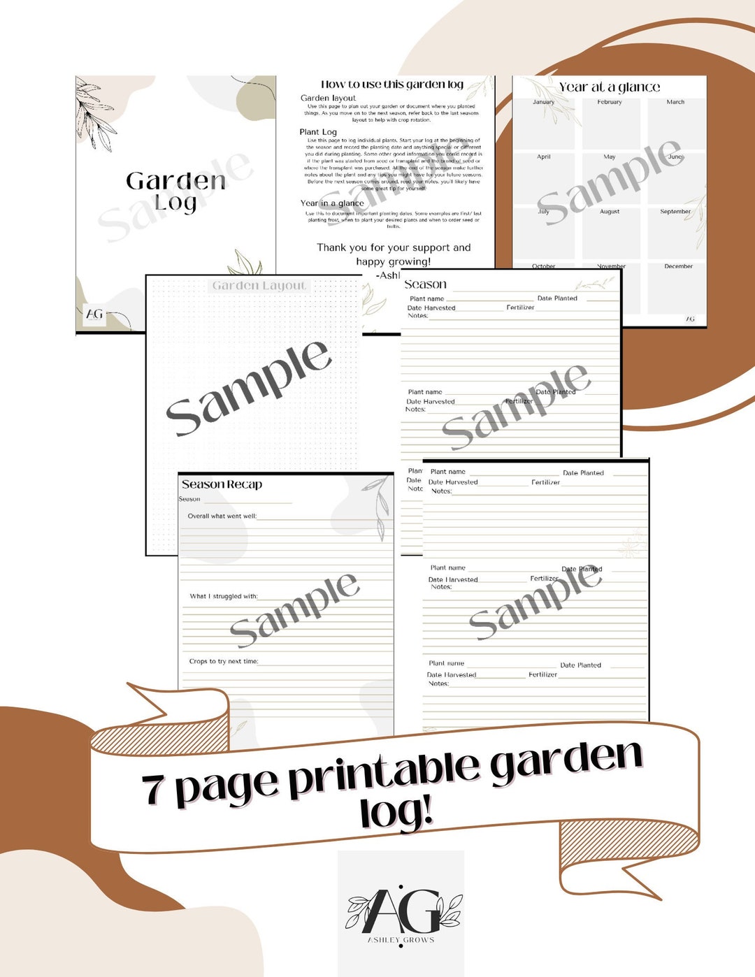 Simple Garden Log,garden Planner Printable, Garden Journal, Gardening ...