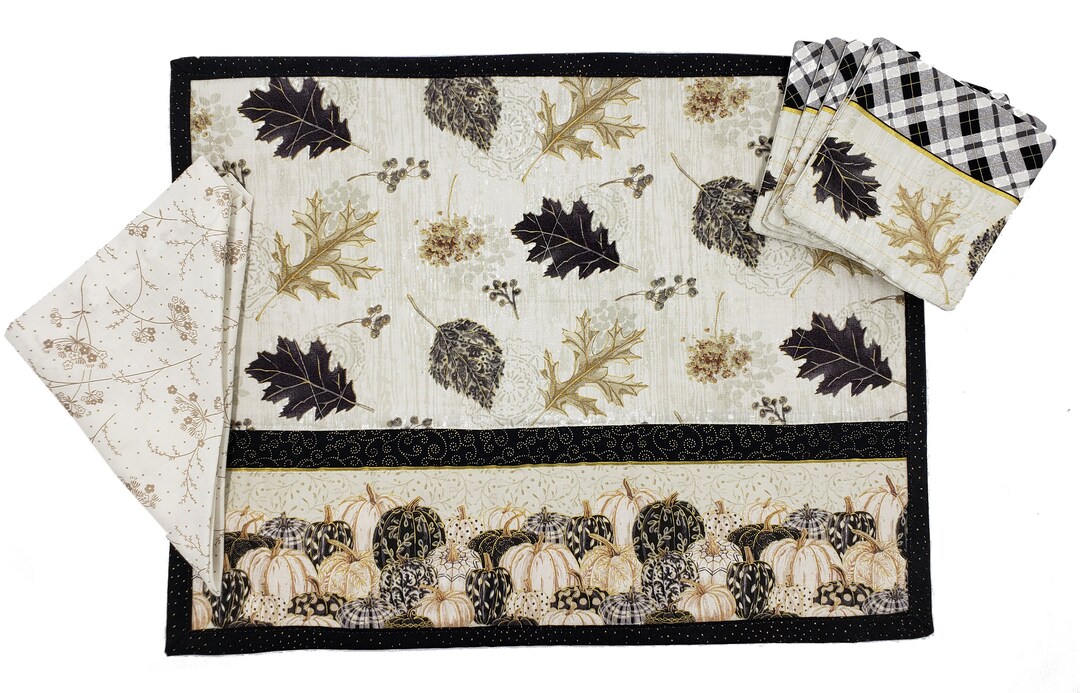 Fall Leaves Placemat Set: 4 Placemats, 4 Napkins and 4 Coasters - PM ...