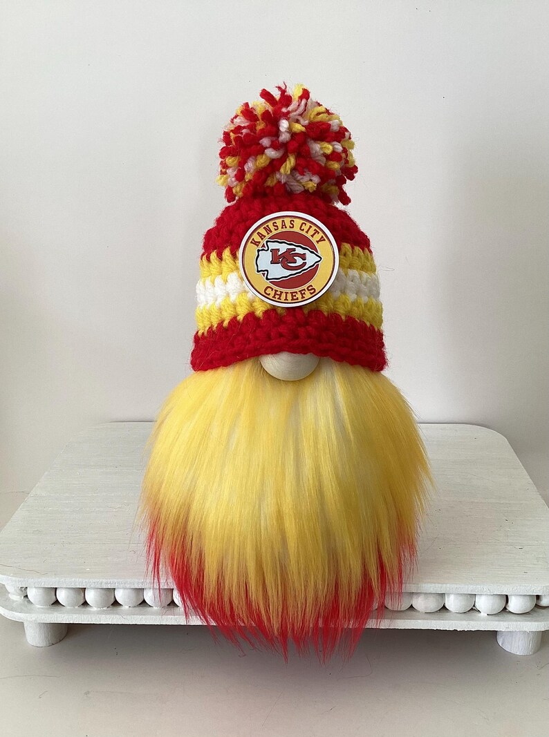 Kansas City Chiefs Crochet Hat Gnome, Tiered Tray Decor - Etsy