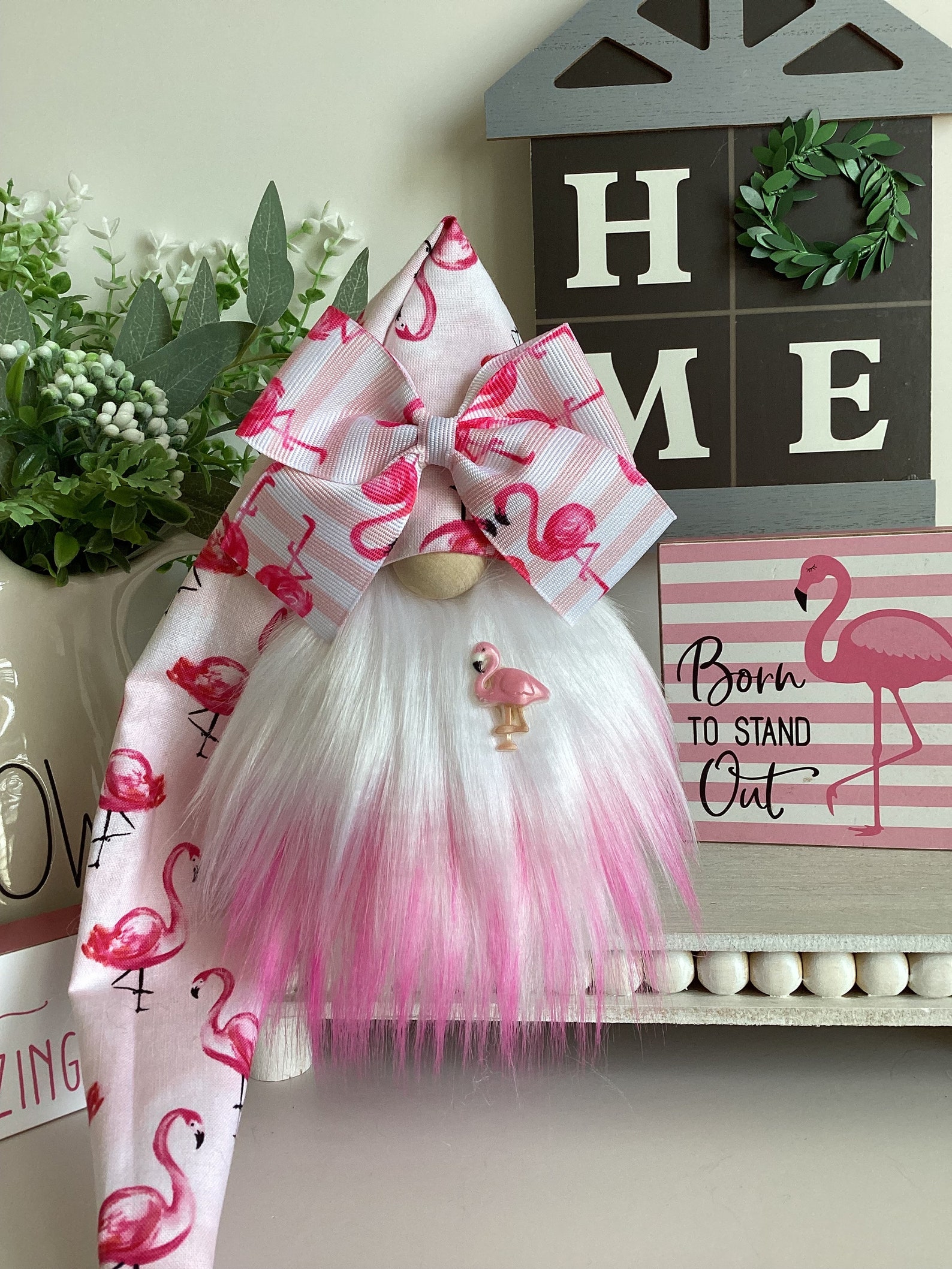 Flamingo Gnome. Summer Gnome. Farmhouse Gnome. Tier Tray Decor ...