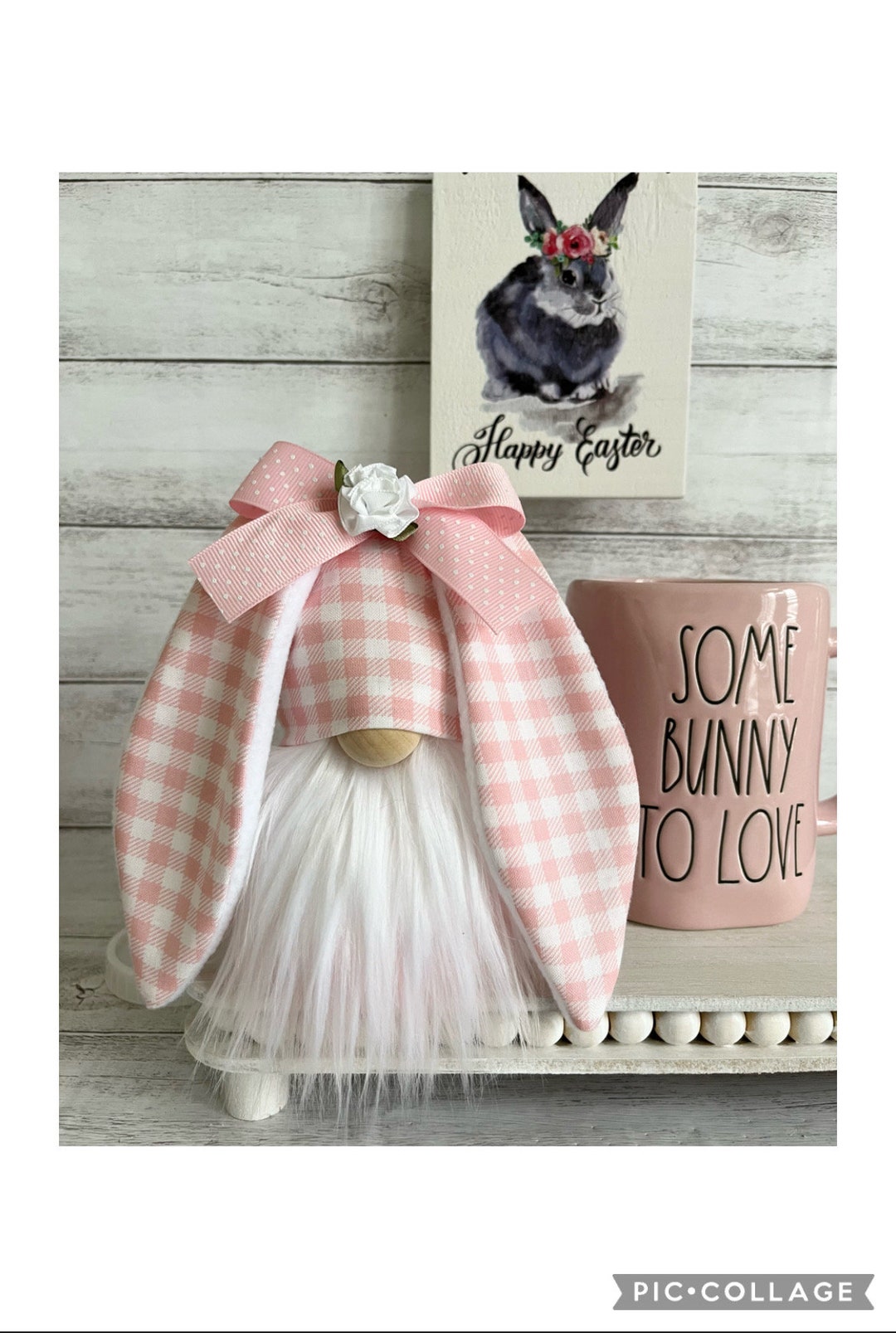 Easter Bunny Gnome. Floppy Ears Bunny Gnome. Spring Gnome. Tier Tray ...