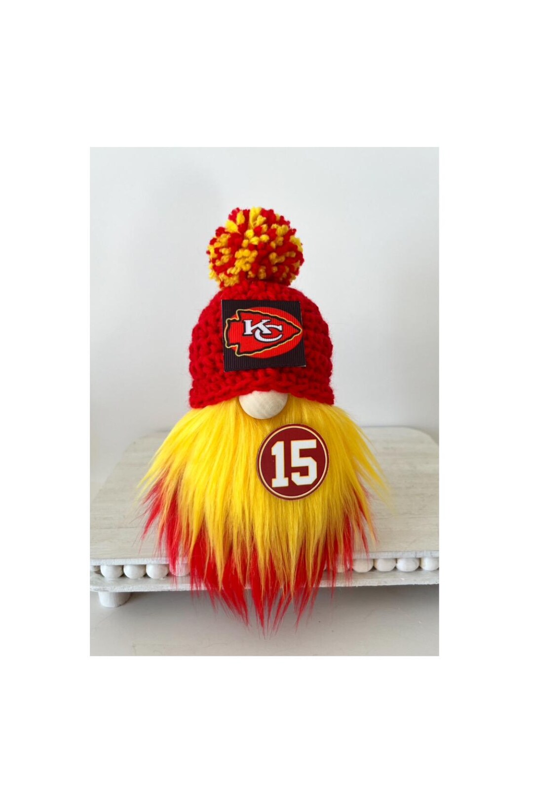 Kansas City Chiefs Gnome, Mahomes 15, Crochet Hat, Tiered Tray Decor - Etsy