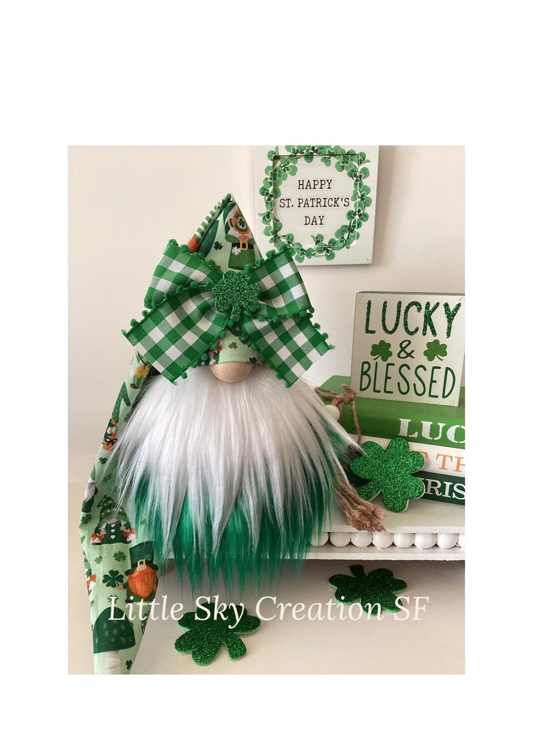 St Patrick’s Day Gnome. Tier Tray Decor. Handmade Gnome - Etsy