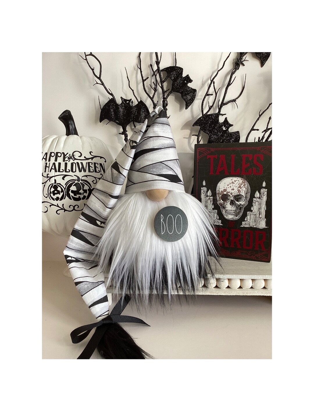 Halloween Gnome, Spooky Gnome, Ghost Gnome, Halloween Decor, Tiered ...