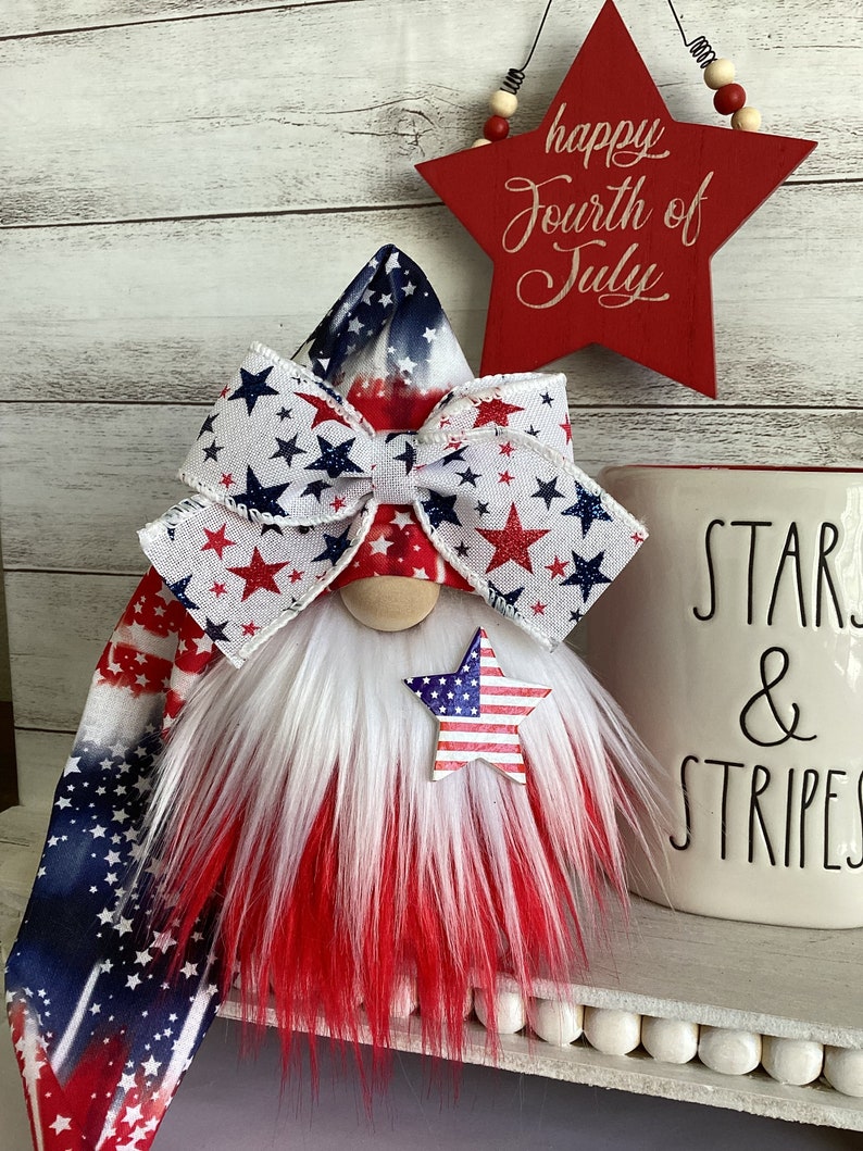 4th of July Gnome. Red, White and Blue Gnome. Star and Stripes Gnome ...