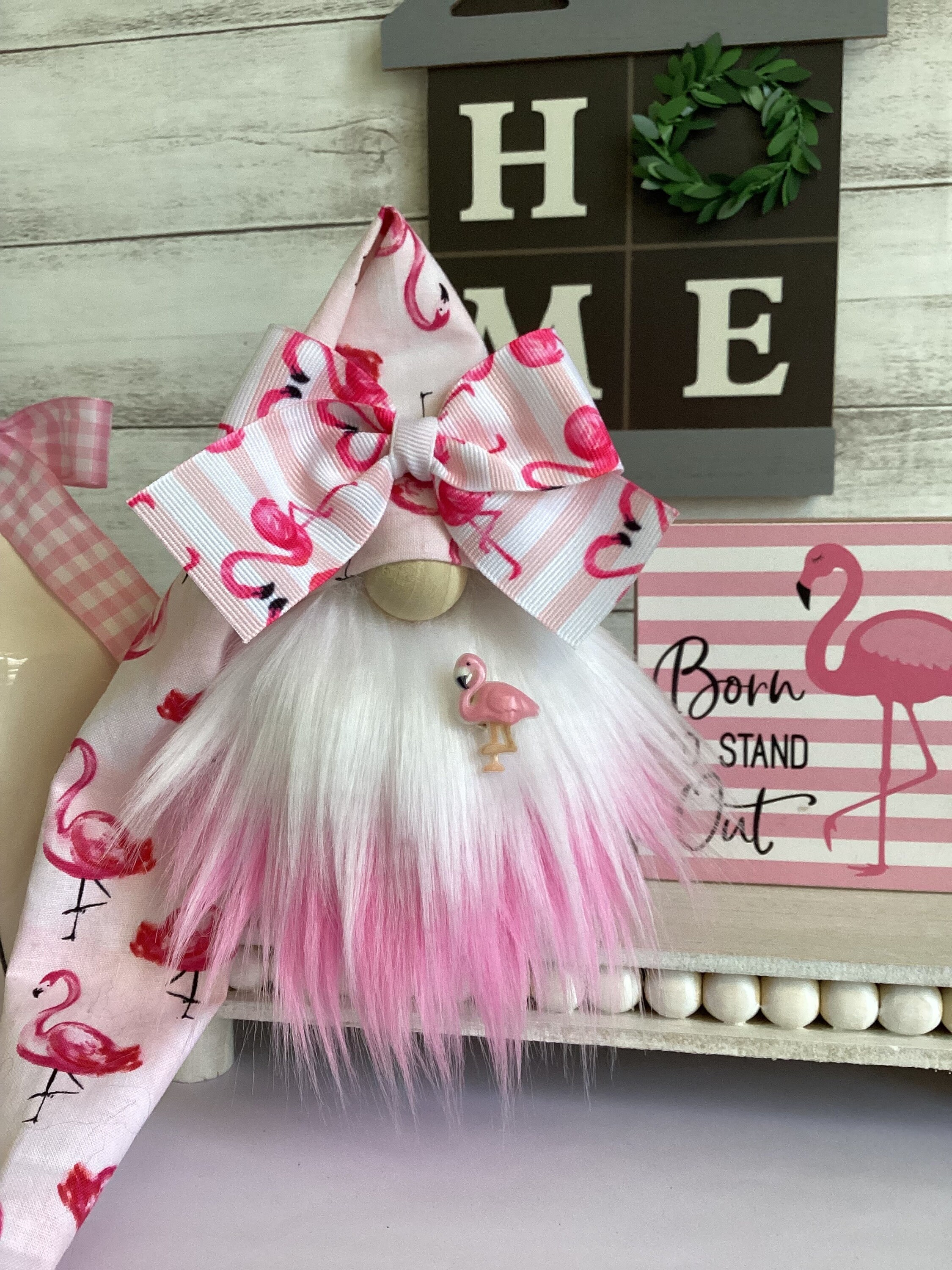 Flamingo Gnome. Summer Gnome. Farmhouse Gnome. Tier Tray Decor ...