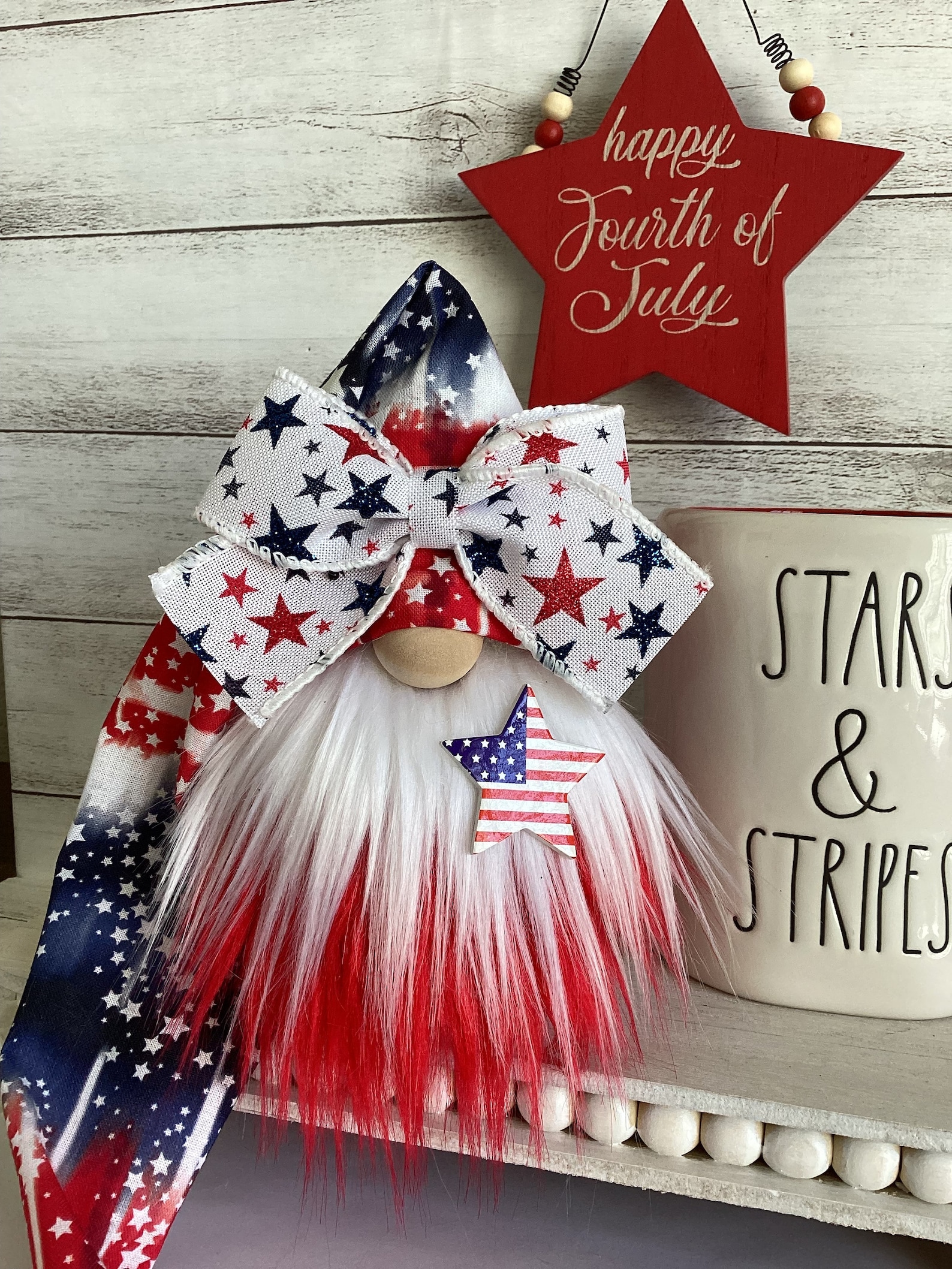 4th of July Gnome. Red, White and Blue Gnome. Star and Stripes Gnome ...