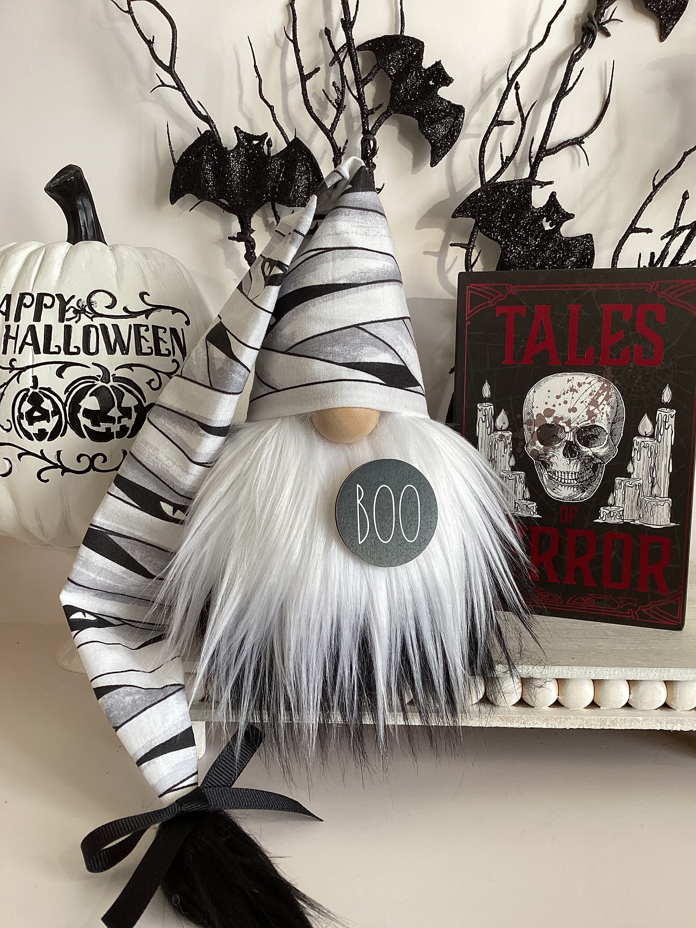 Halloween Gnome, Spooky Gnome, Ghost Gnome, Halloween Decor, Tiered ...
