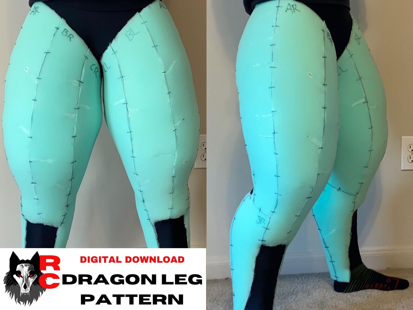 Hollow Foam Dragon Leg Pattern - Etsy UK