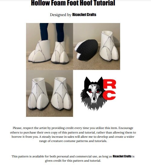 Hollow Foam Foot Hoof Pattern - Etsy Australia