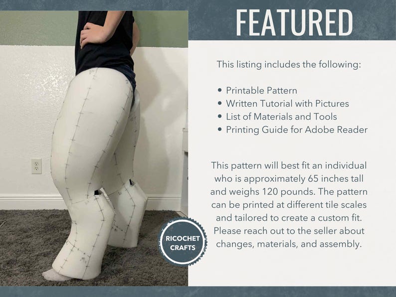 Hollow Foam Slim Toon Digi Leg Pattern - Etsy