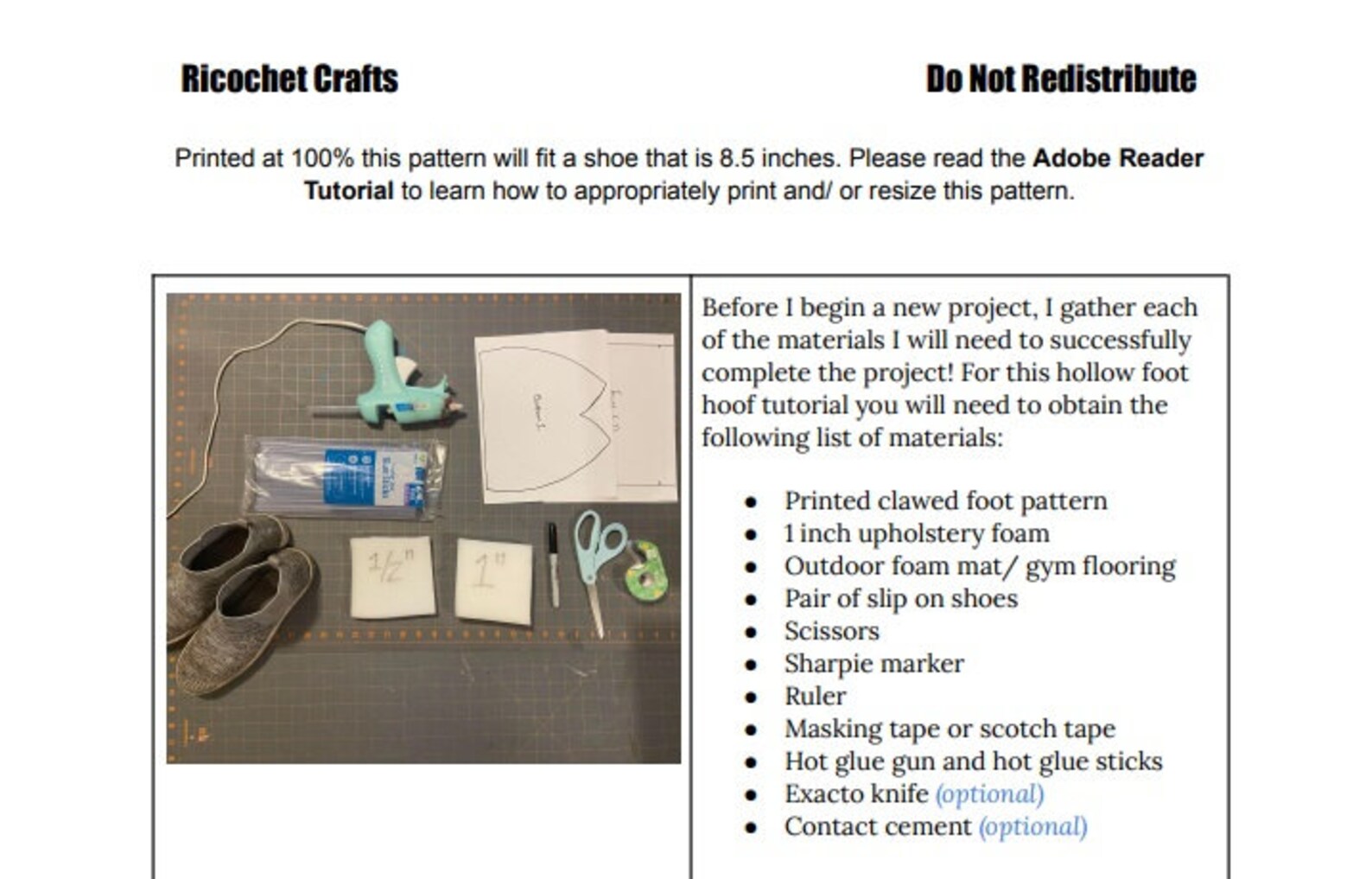 Hollow Foam Foot Hoof Pattern - Etsy Australia