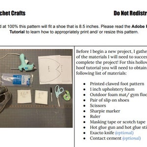 Hollow Foam Foot Hoof Pattern - Etsy Australia