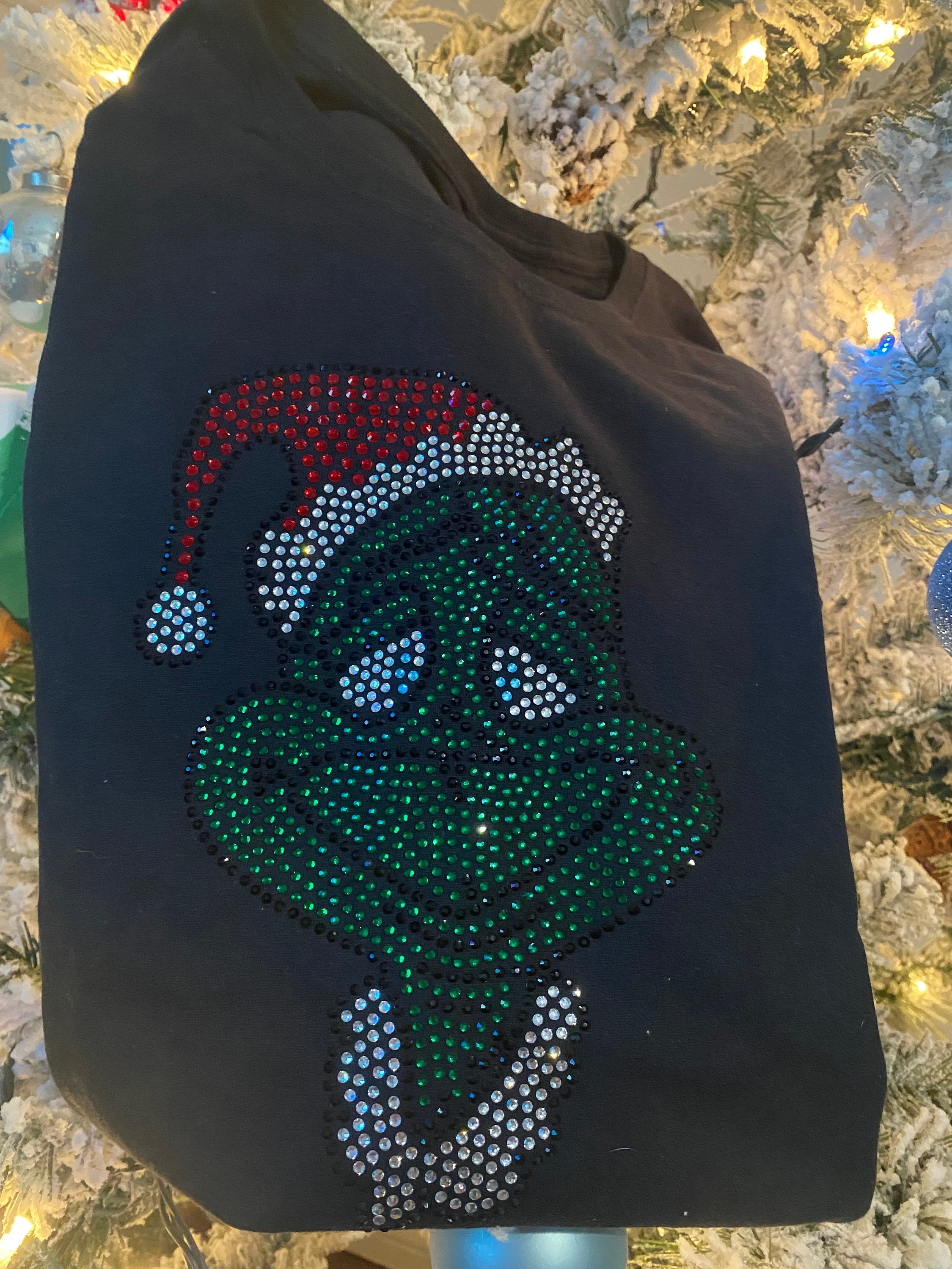 Christmas Rhinestone Transfer Grinch Rhinestone Transfer T - Etsy