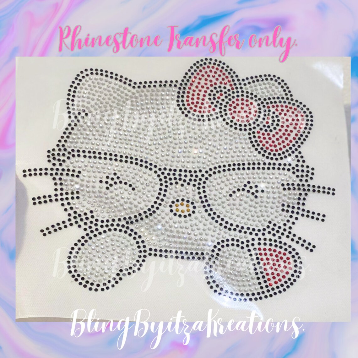 Hello Kitty Rhinestone Transfer Kitty Rhinestone Transfer - Etsy