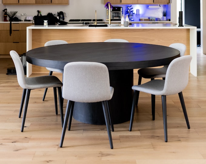 White Oak Veneer 72 Inch Round Dining Table - Etsy