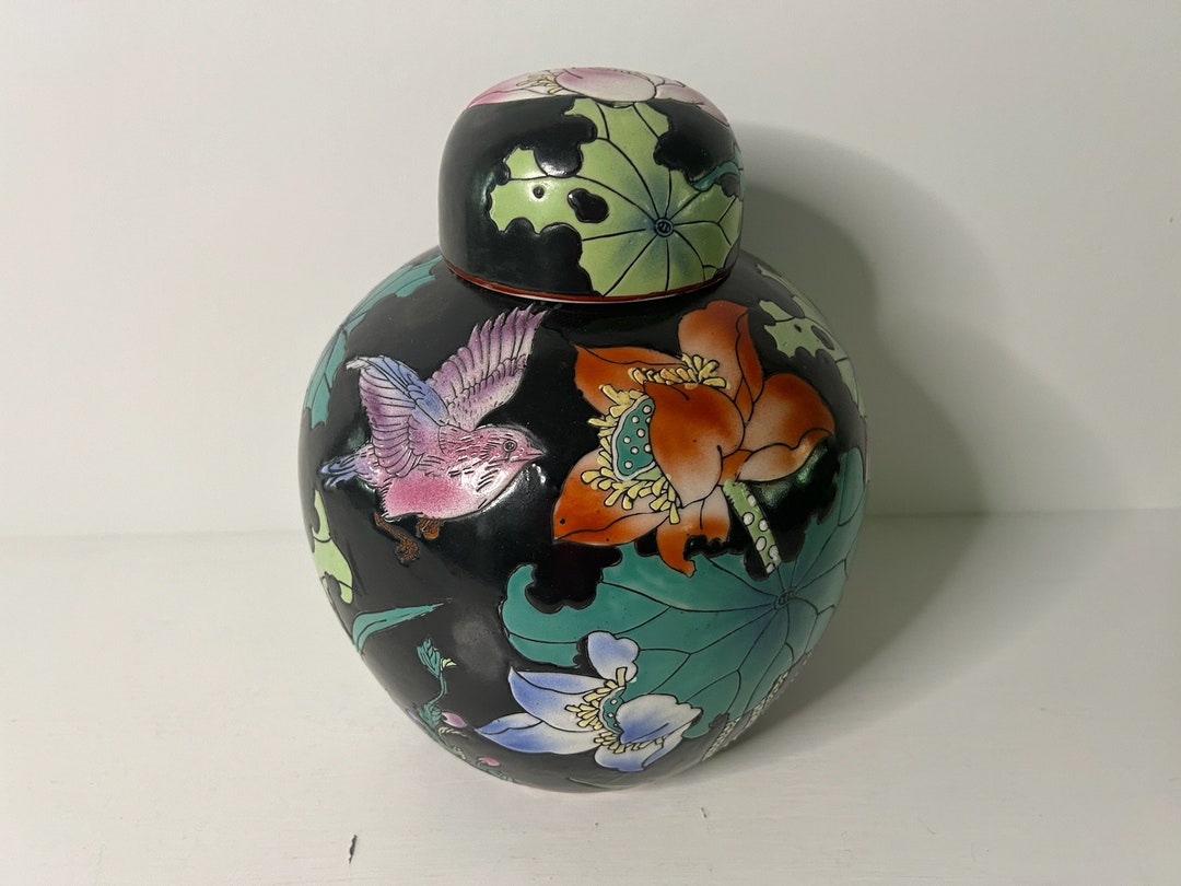 Large Vintage 10 Inch Famille Noire Ginger Jar - Etsy