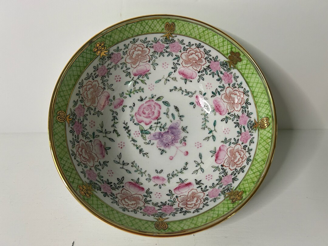 Large Vintage 10 Inch ACF Japanese Bowl With Flowers - Etsy