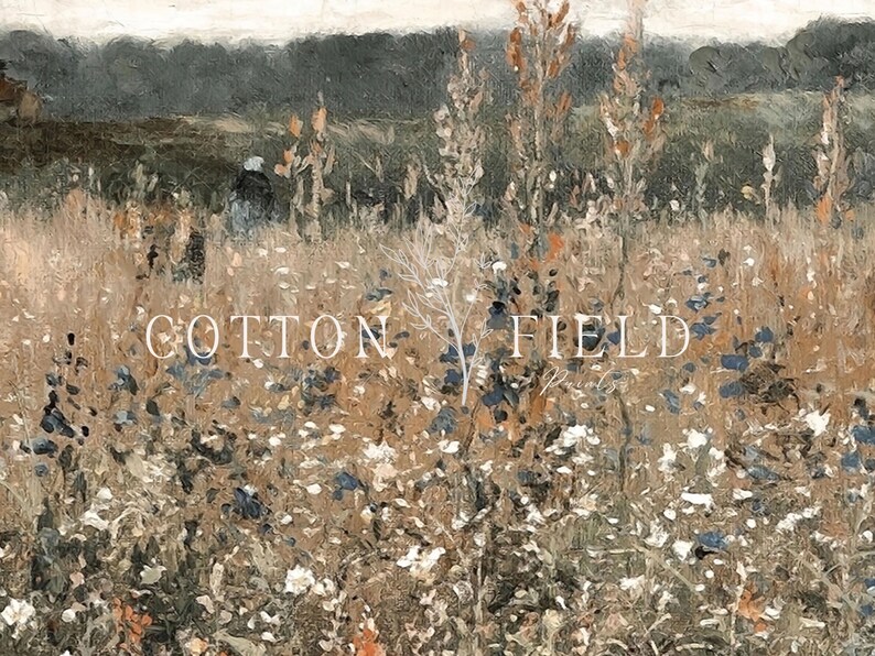 Vintage Flower Field Wildflower Field Print Farmhouse Wall - Etsy