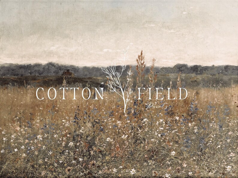 Vintage Flower Field Wildflower Field Print Farmhouse Wall | Etsy