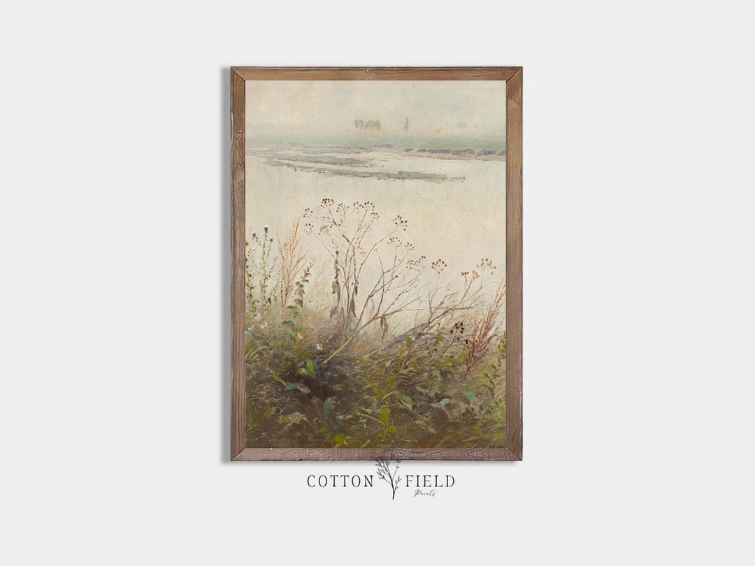 Vintage Nature Printable Spring Wall Decor Antique Oil Painting Neutral ...
