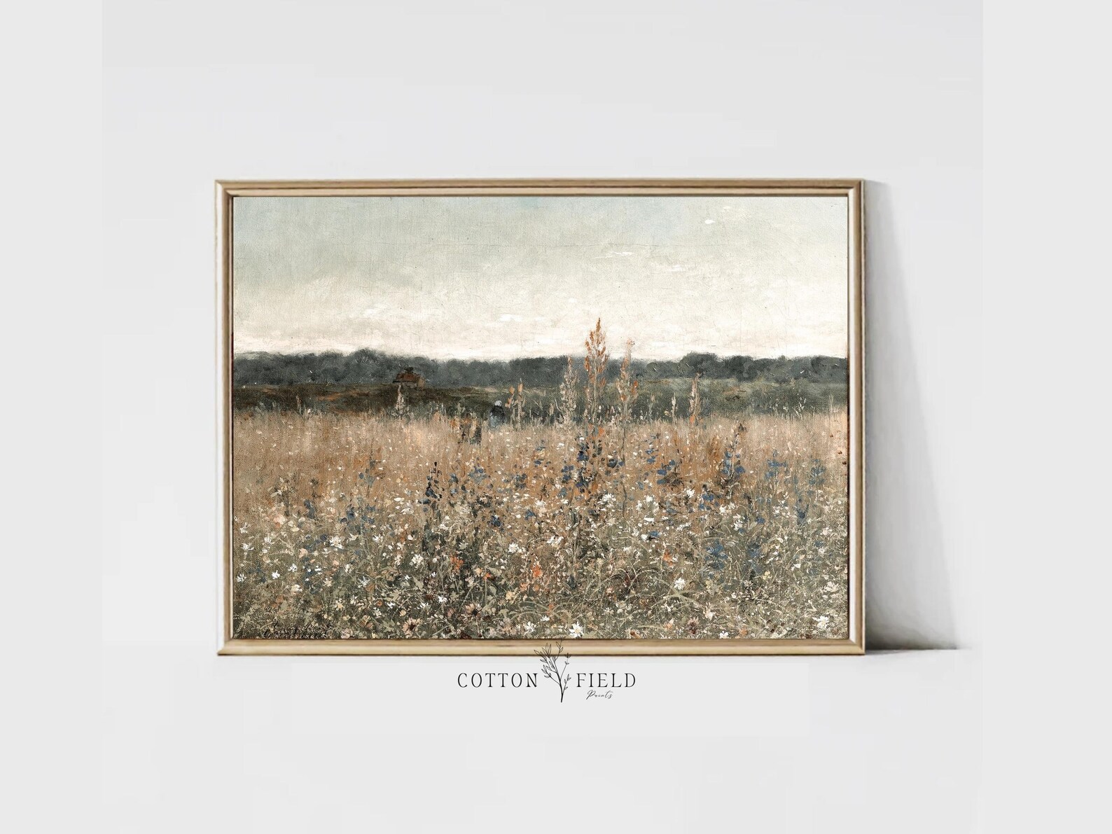 Vintage Flower Field Wildflower Field Print Farmhouse Wall - Etsy