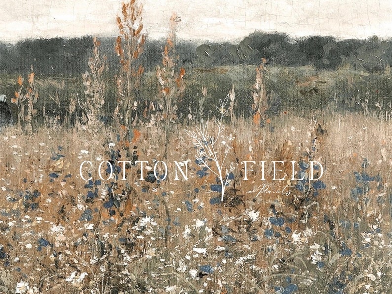 Vintage Flower Field Wildflower Field Print Farmhouse Wall - Etsy
