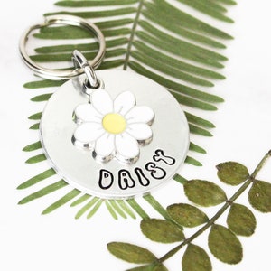 Daisy Pet ID Tag, Daisy Flower Dog Name Tag, Floral Cat Tags, Boho Dog ...