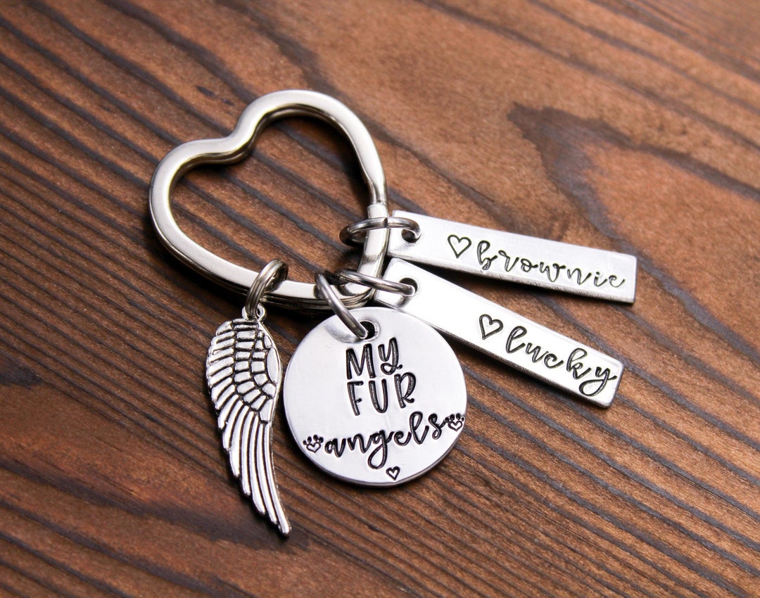 Personalized Loss of Pets Keychain, My Fur Angels Keepsake, Dog and Cat ...