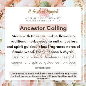 Ancestor Calling Handmade Incense | 8 Sticks Pack | Aids in Ancestor ...