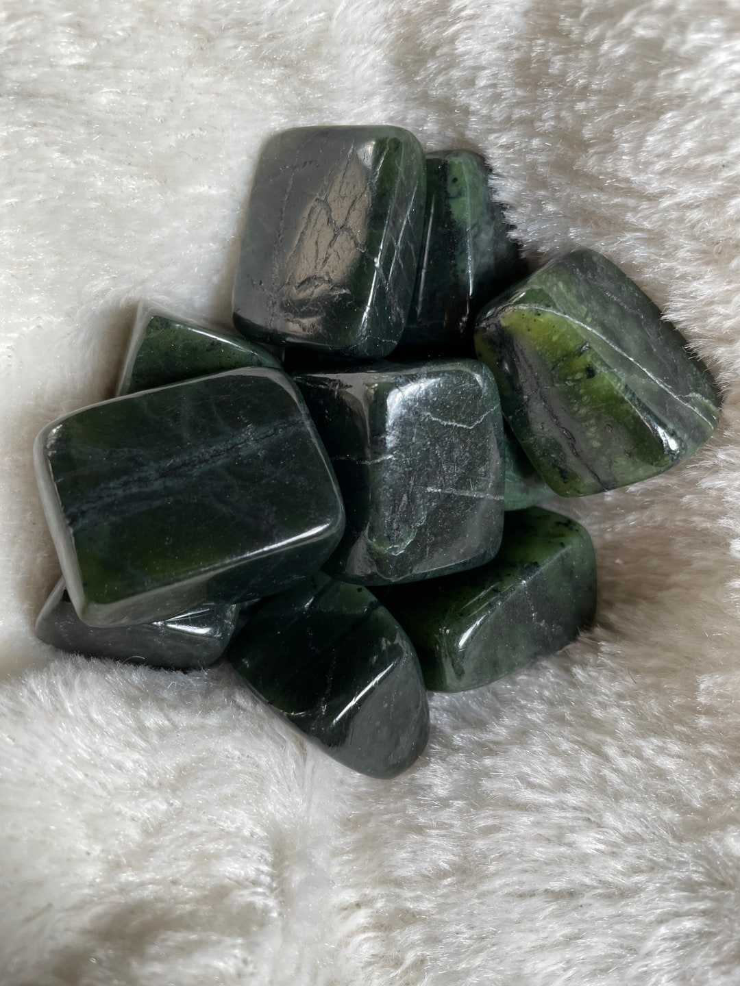 Nephrite Jade | Tumbled Stone | 1 Large Piece | Encourages Good Luck ...