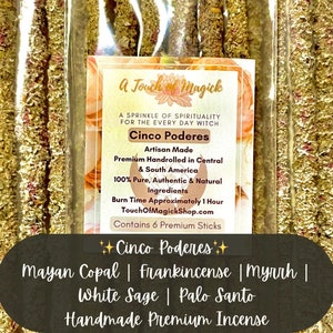 Cinco Poderes | Five Powers | Mayan Copal, Palo Santo, Frankincense ...