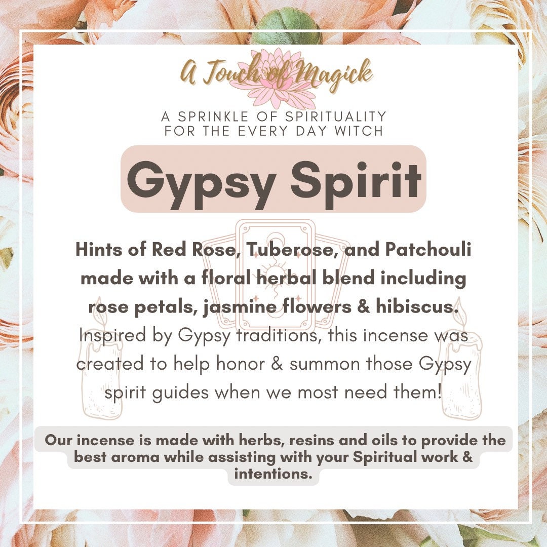 Gypsy Spirit Handmade Incense | 8 Sticks Pack | Inspired by Gypsy ...