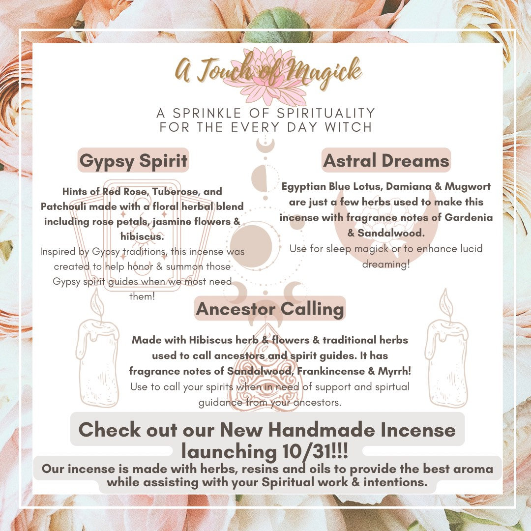 Ancestor Calling Handmade Incense | 8 Sticks Pack | Witch Tools and ...