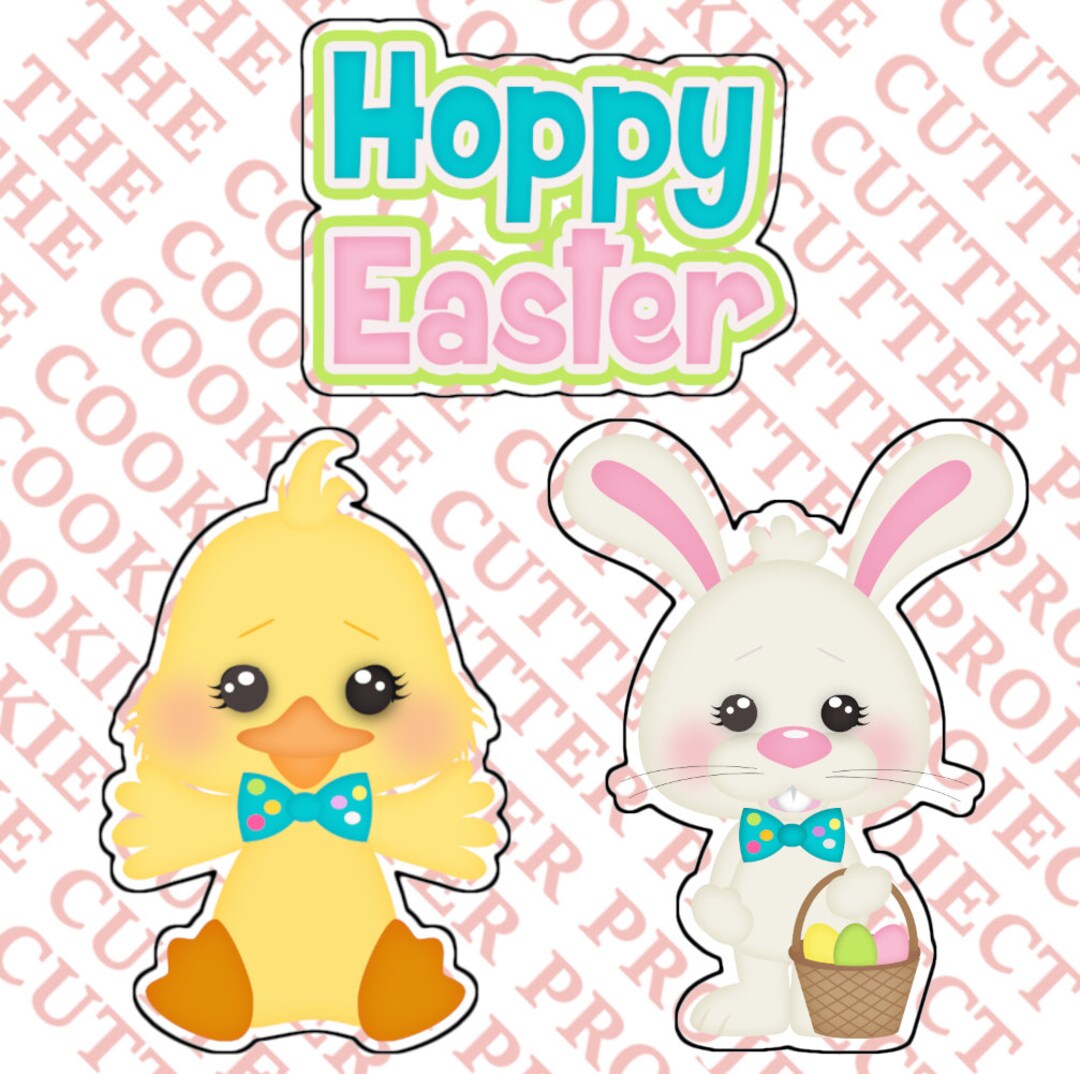 Hoppy Easter Ducky and Easter Bunny Cookie Cutter Set of 3 - Etsy