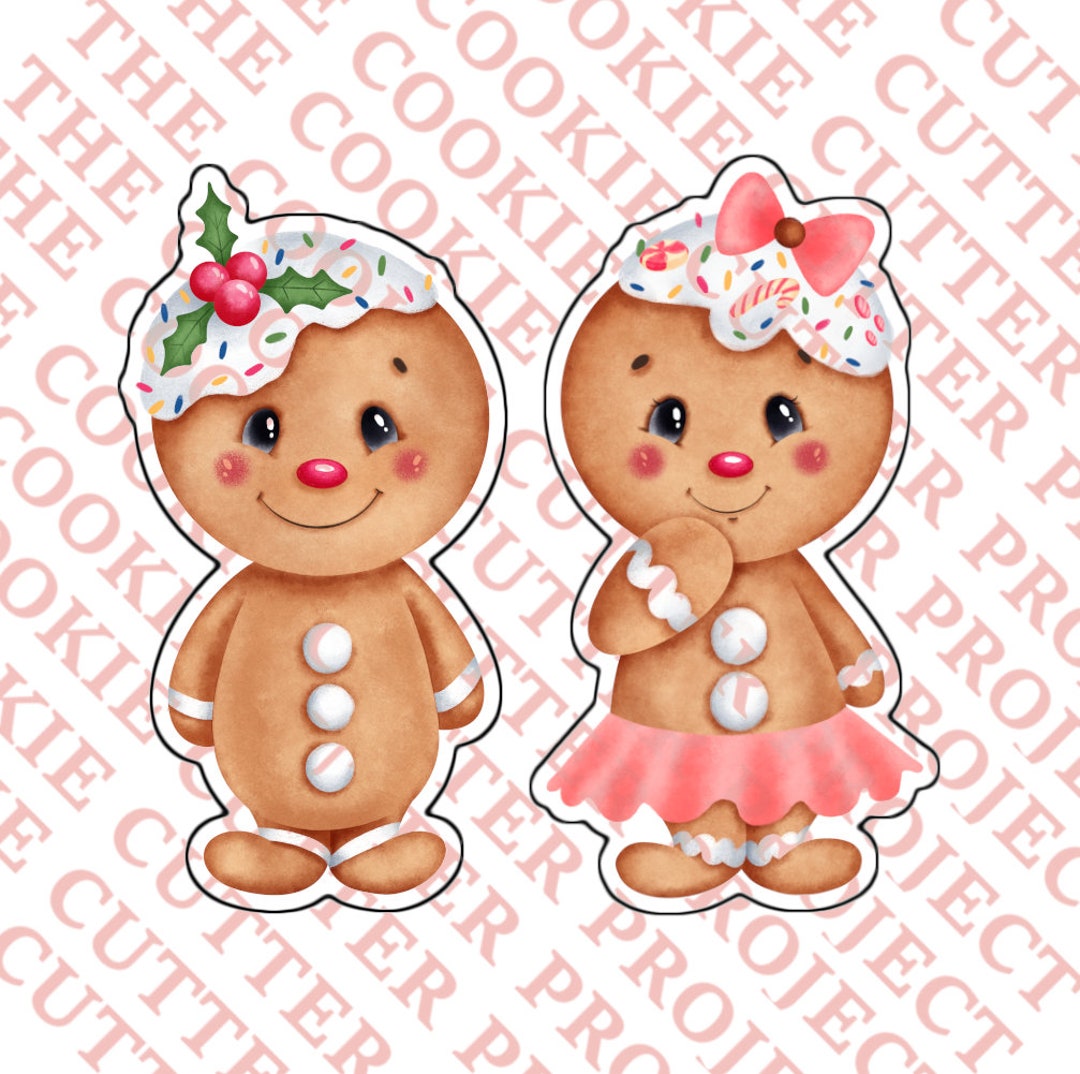 Gingerbread Boy and Girl Christmas Cookie Cutters Set of 2 - Etsy